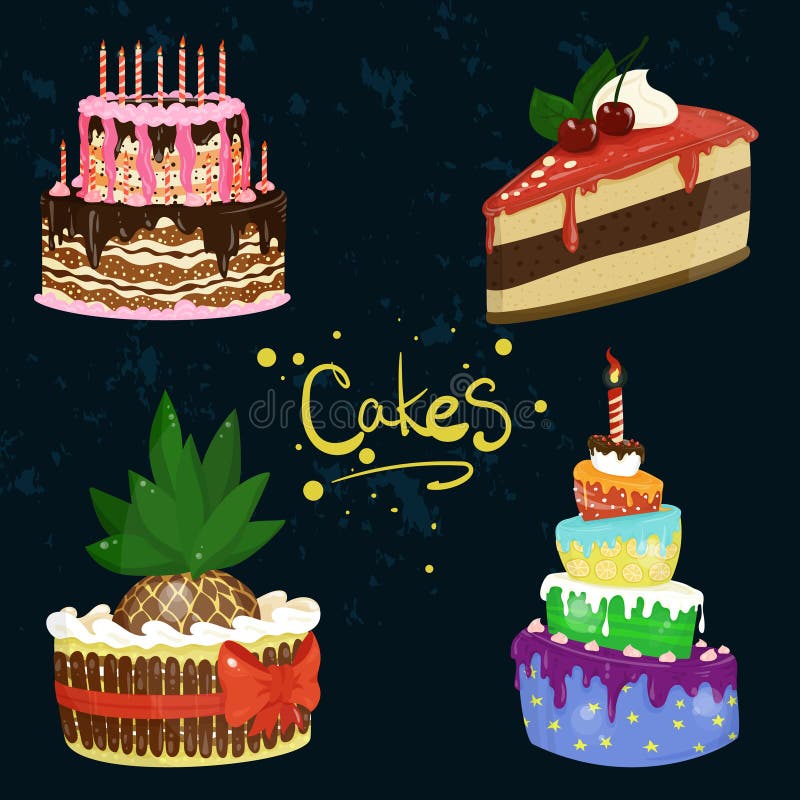 Cakes Vector Design Illustration Stock Vector - Illustration of junk ...