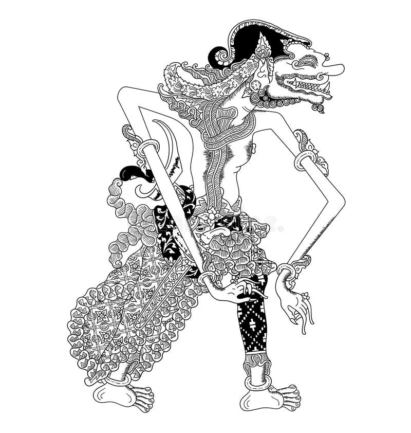 Cakil stock vector. Illustration of wayang, mahabharata - 192093927