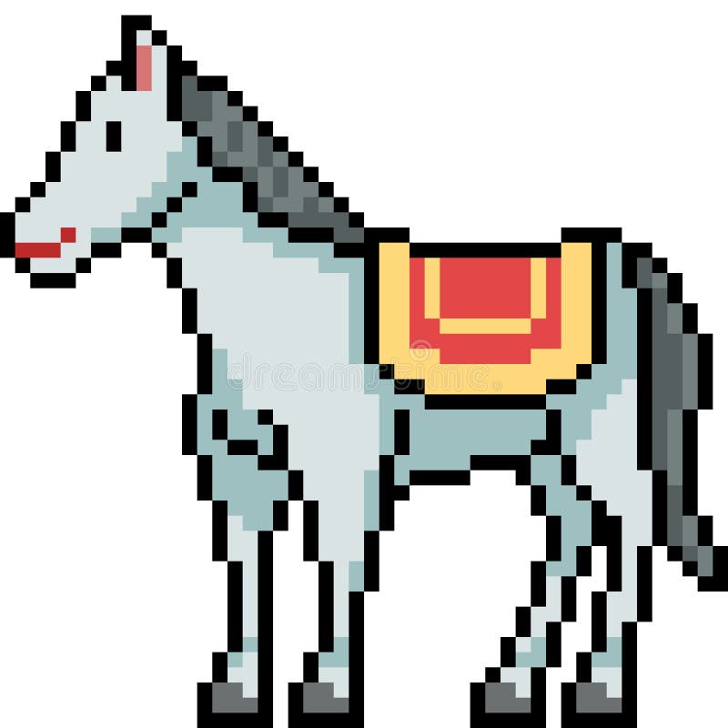 Cal alb pixeli vectori stock vector. Ilustrare din animal - 114948747