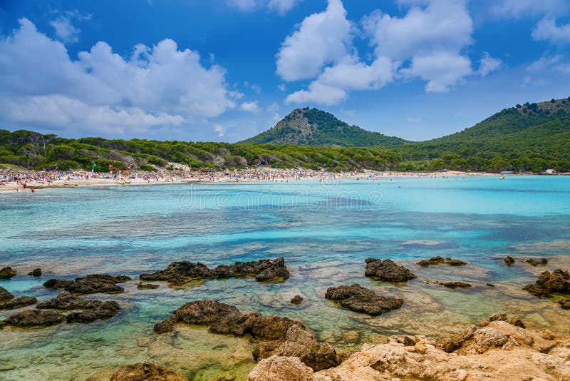 Cala Agulla Beach in Mallorca, Displaying Clear Turquoise Waters and ...