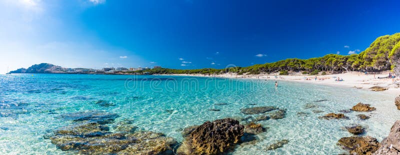 Cala Agulla Sand Beach Spain, Balearic Islands, Mallorca, Cala Rajada ...