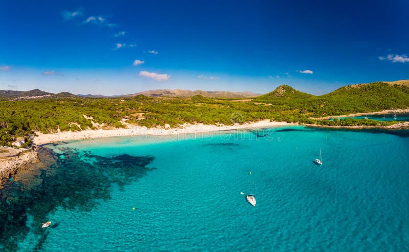 Cala Agulla Sand Beach Spain, Balearic Islands, Mallorca, Cala Rajada ...