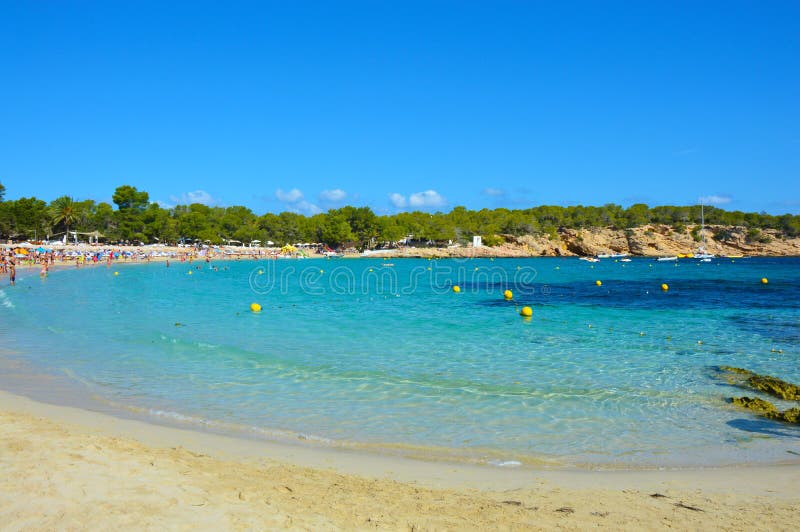 Cala Bassa, Ibiza Island, Spain Editorial Stock Photo - Image of green ...