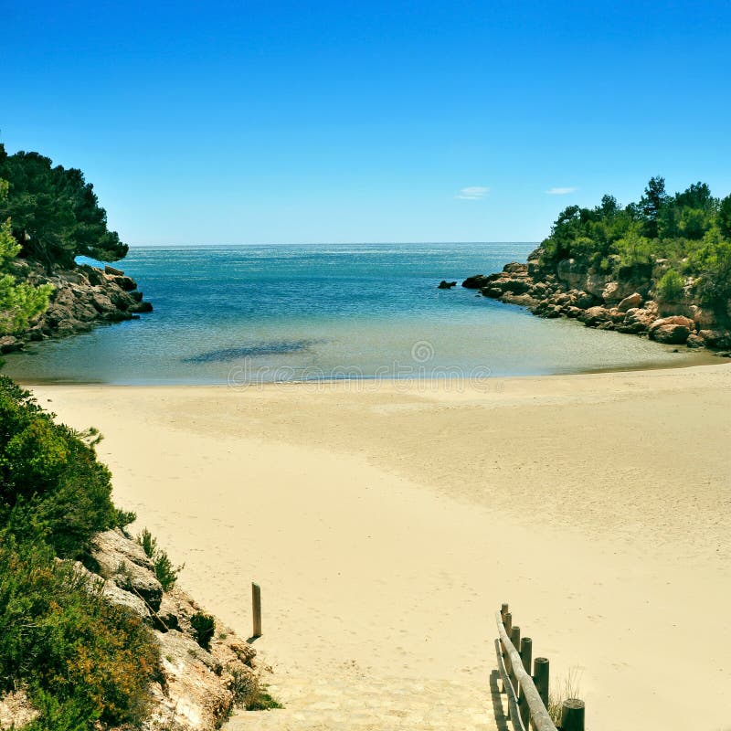 Cala Calafato Beach In Ametlla De Mar, Spain Stock Image - Image of ...