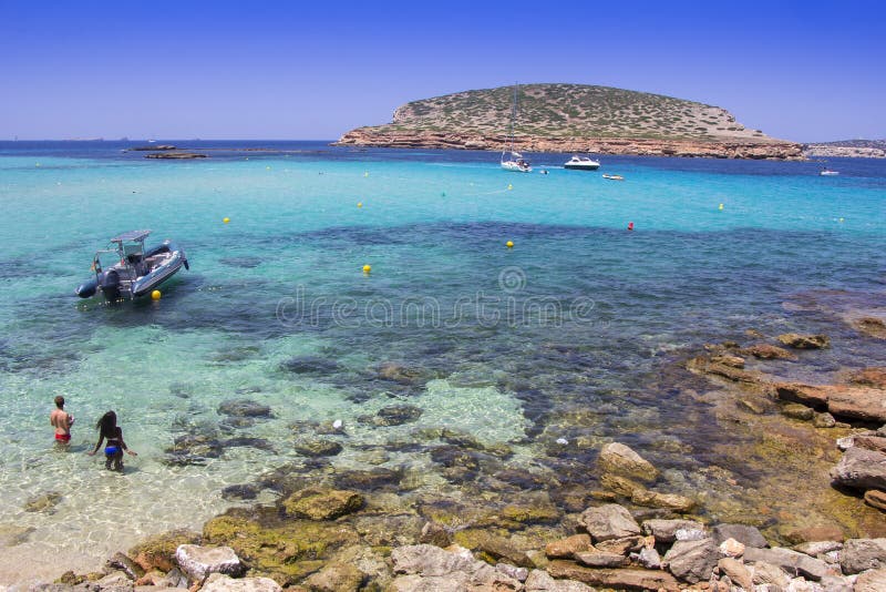 Cala Conta beach stock image. Image of ocean, conta, landmark - 95393541