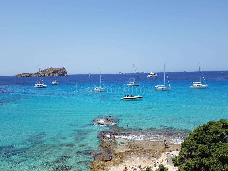 Cala Conta in Ibiza stock image. Image of pool, ideal - 172979815