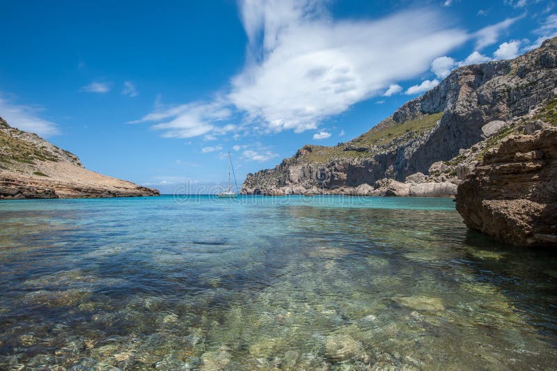 Cala Figuera Beach stock photo. Image of creek, coastline - 73232190