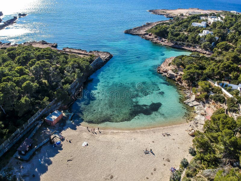 Cala Gracio Beach, East of Ibiza, Spain. Stock Image - Image of summer ...