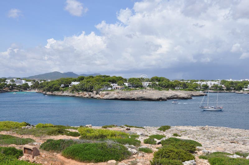 Cala Gran beach in Majorca stock image. Image of shore - 102429271