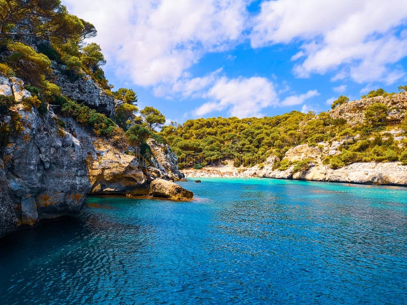Cala macarella stock photo. Image of menorca, holydais - 124727956