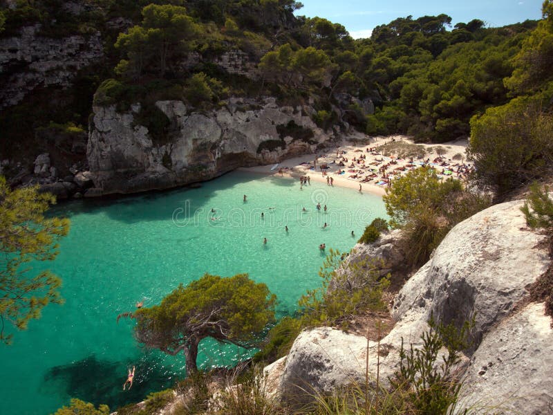 Cala Macarelleta stock photo. Image of rock, beach, water - 34008736