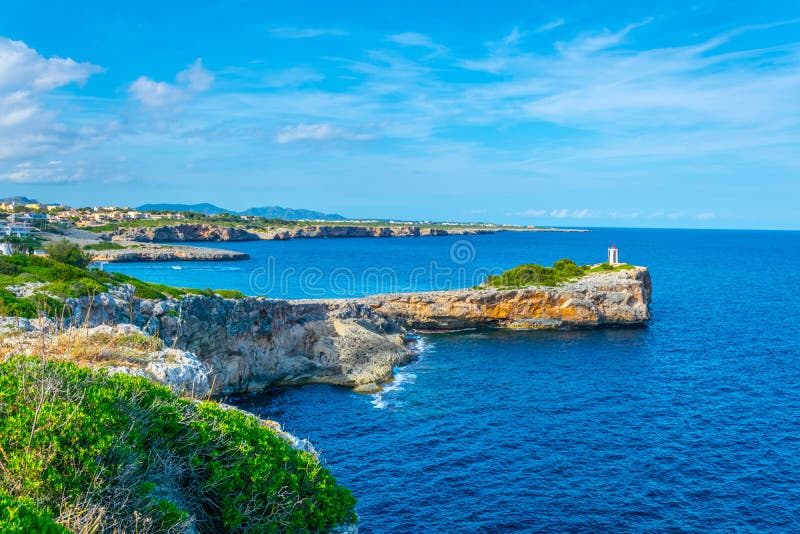 Cala Manacor Lighthouse Mallorca Spain Stock Photos - Free & Royalty ...