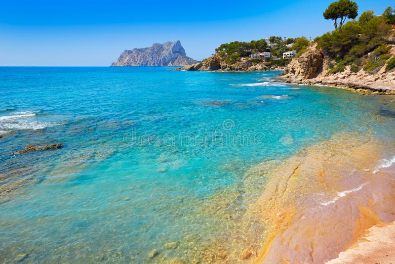 Cala Pinets Beach in Benissa Alicante Spain Stock Photo - Image of ...