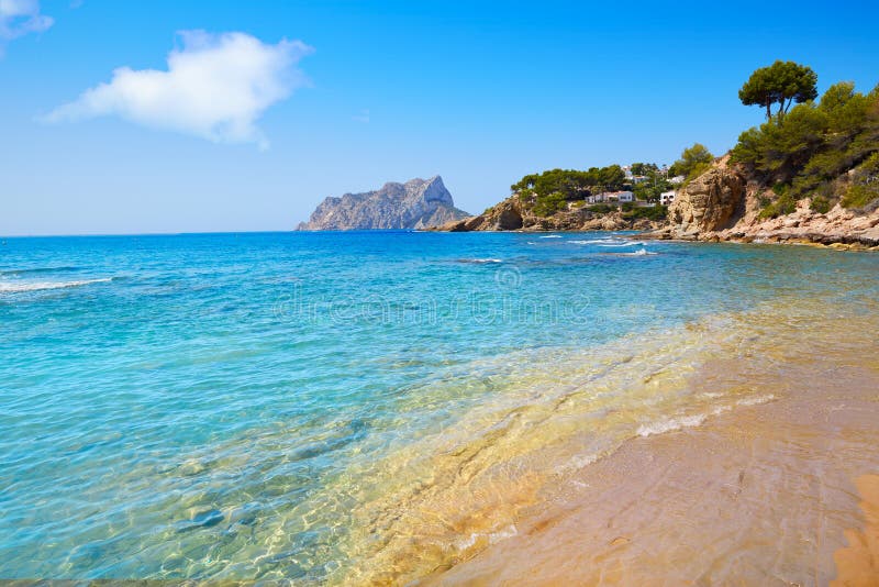 Cala Pinets Beach in Benissa Alicante Spain Stock Photo - Image of ...