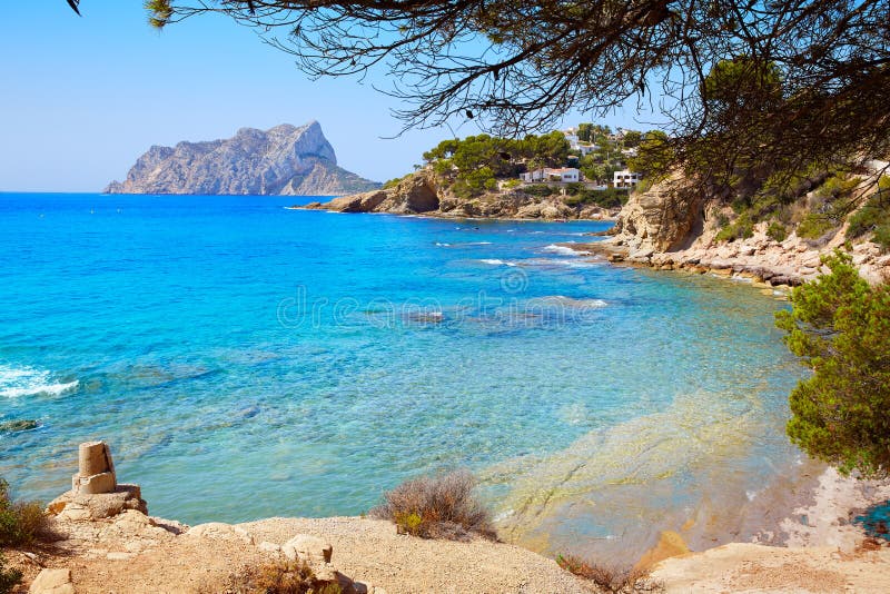 Cala Pinets Beach in Benissa Alicante Spain Stock Image - Image of ...
