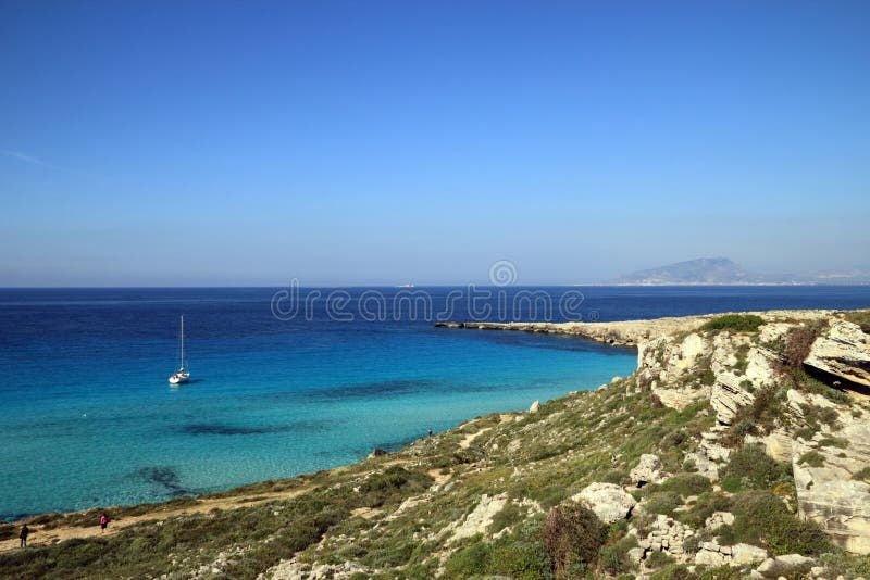 Cala Rossa beach, Sicily stock image. Image of overlooking - 298739693