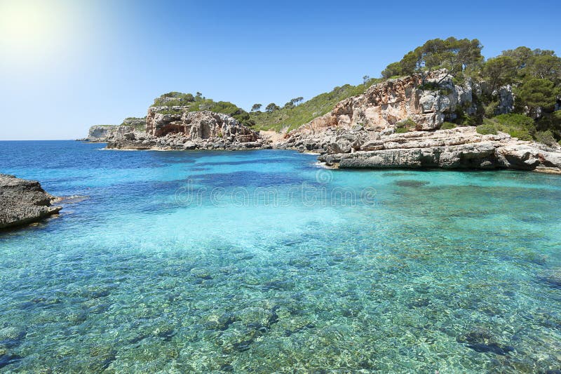 Cala S Almunia Beach Majorca Spain Stock Image - Image of spanish ...