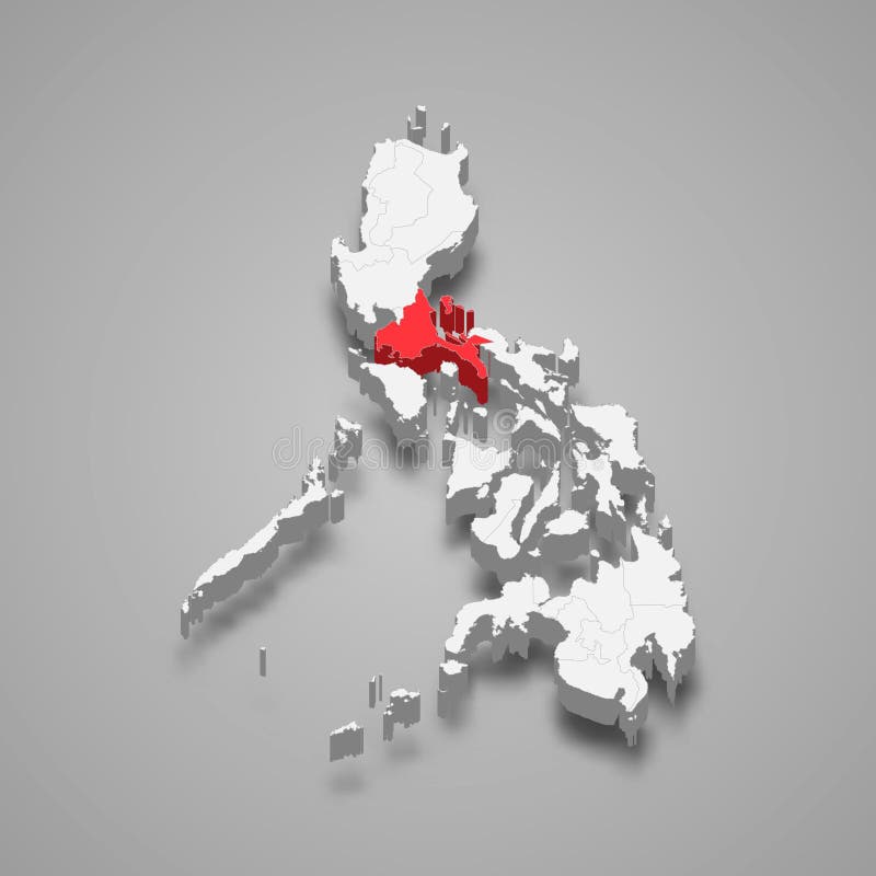 Calabarzon Region Location within Philippines 3d Map Stock Vector ...