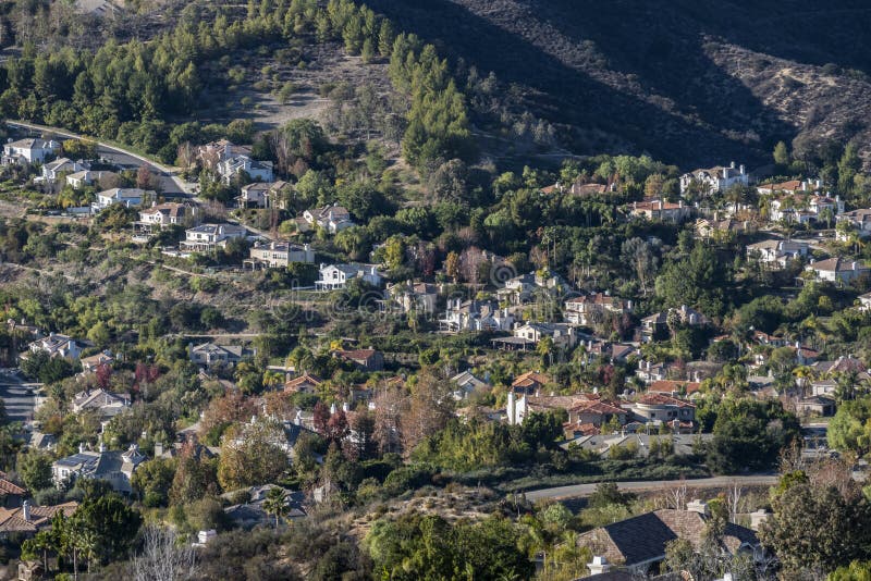 Calabasas California Upscale Hillside Homes Stock Photo - Image of ...