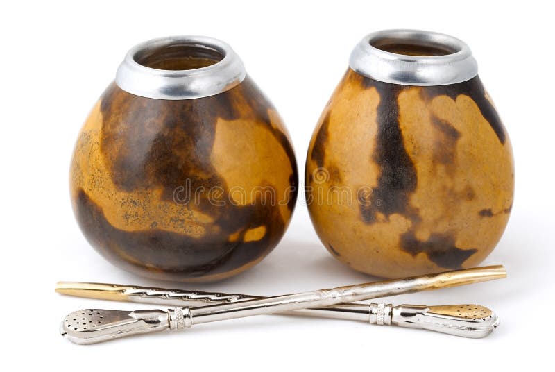 Calabash and Bombilla for Yerba Mate Tea, Isolated Stock Photo - Image ...