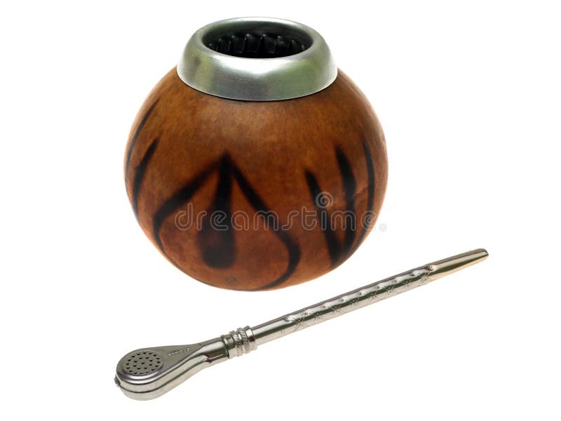 Calabash and Bombilla for Yerba Mate Tea, Isolated Stock Photo - Image ...
