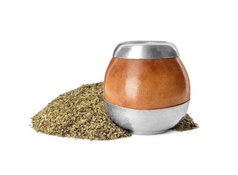 Calabash with Mate Tea on White Background Stock Image - Image of ...
