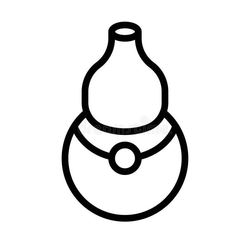 Calabash Vector, Chinese Lunar New Year Line Icon Stock Vector ...