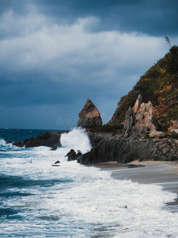 Calabria during Cold Winter Ocean Stormy Stock Photo - Image of coast ...