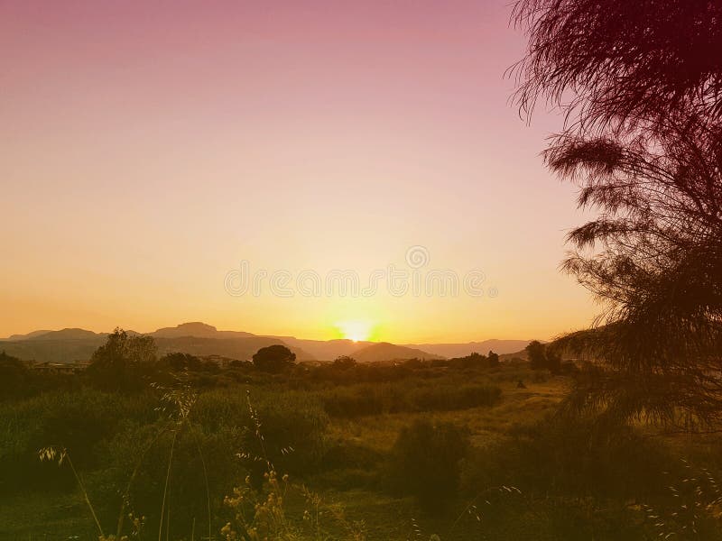 Calabria Landscape stock photo. Image of sunset, calabria - 111235322