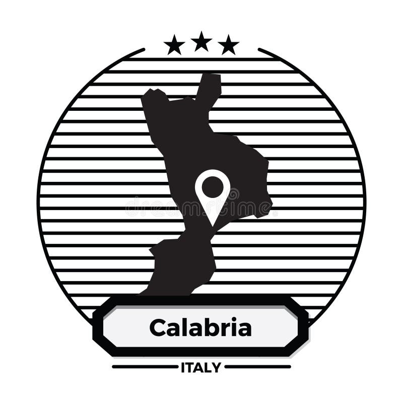 Calabria Map Label. Vector Illustration Decorative Design Stock Vector ...