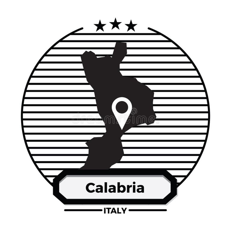 Calabria Map Label. Vector Illustration Decorative Design Stock Vector ...