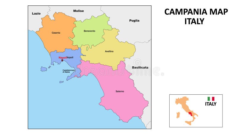 Calabria Map. State and District Map of Calabria Stock Vector ...