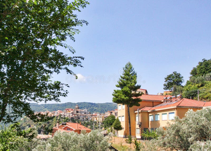 Hillside Town in Italy stock image. Image of landscape - 42515321