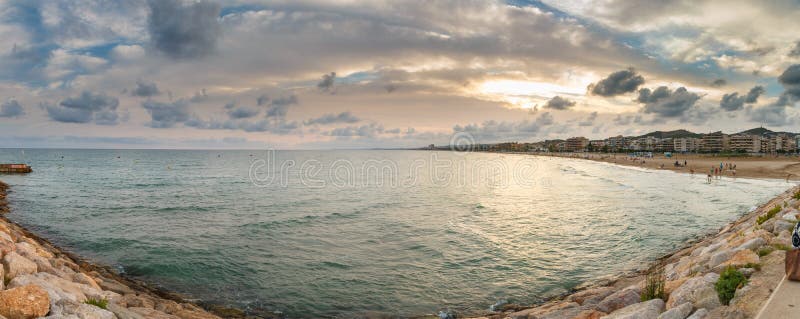 Calafell stock image. Image of sand, catalonia, coast - 101397691