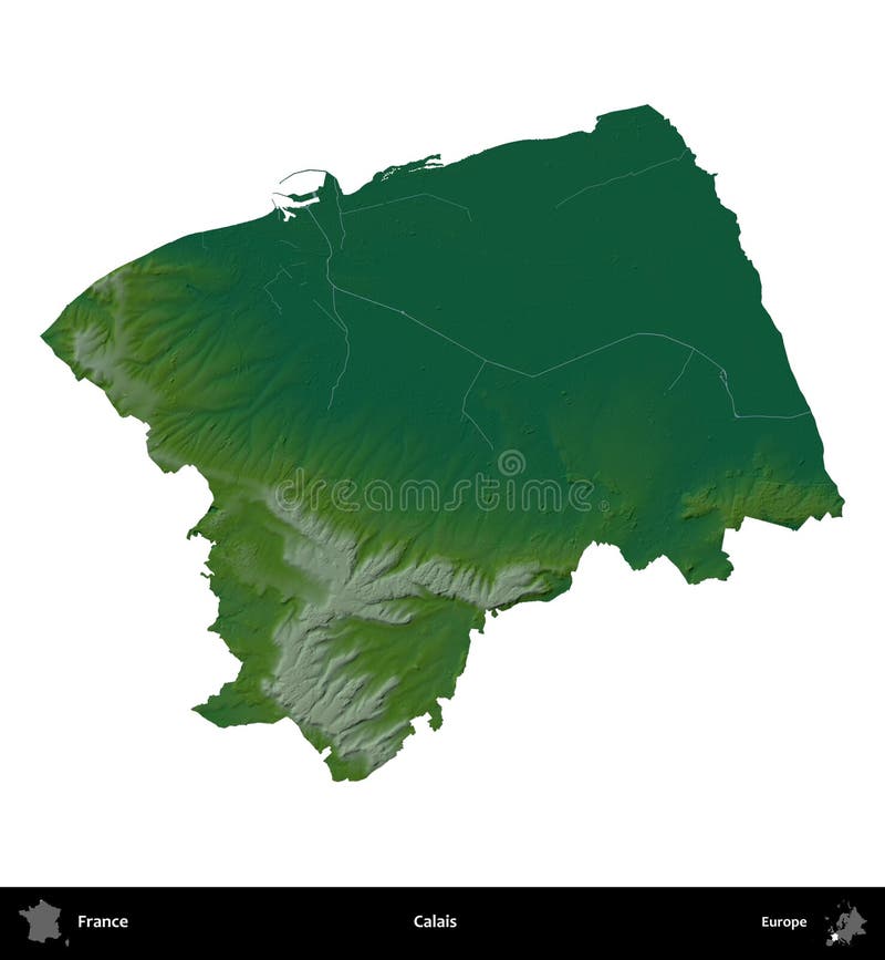 Calais, France, Isolated on White. Physical Stock Illustration ...