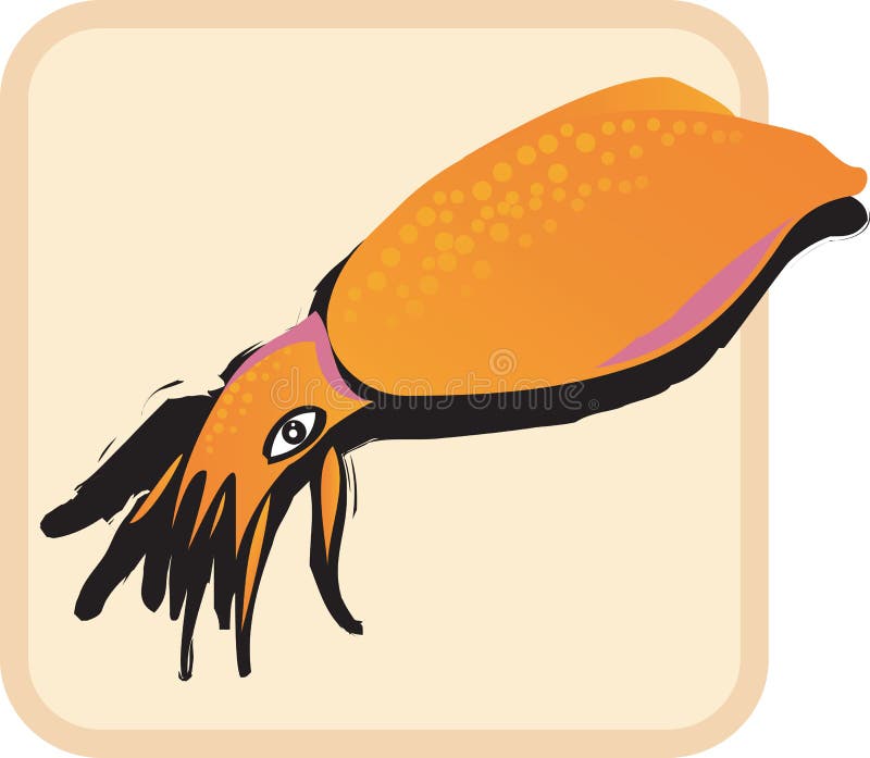 Calamar ilustración del vector. Ilustración de azul, profundamente ...