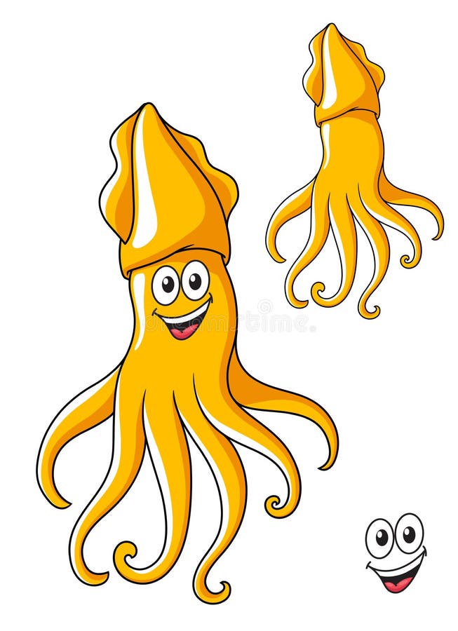 Personajes De Dibujos Animados Del Calamar Y Del Pulpo Ilustración del ...