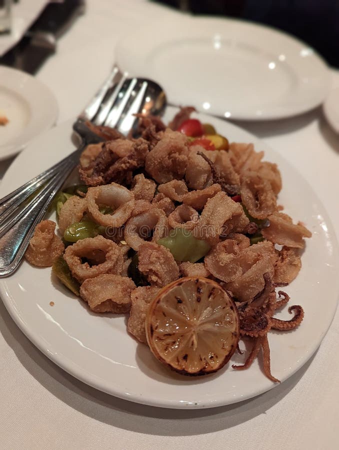 Calamari Appetizer Fried Crispy Spicy Stock Photo - Image of spicy ...