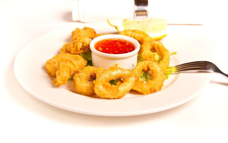 Calamari frito foto de archivo. Imagen de plato, griego - 20607912
