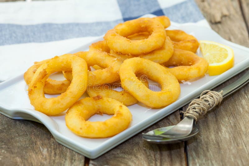 Calamari italian style stock image. Image of leaves, dish - 55423337