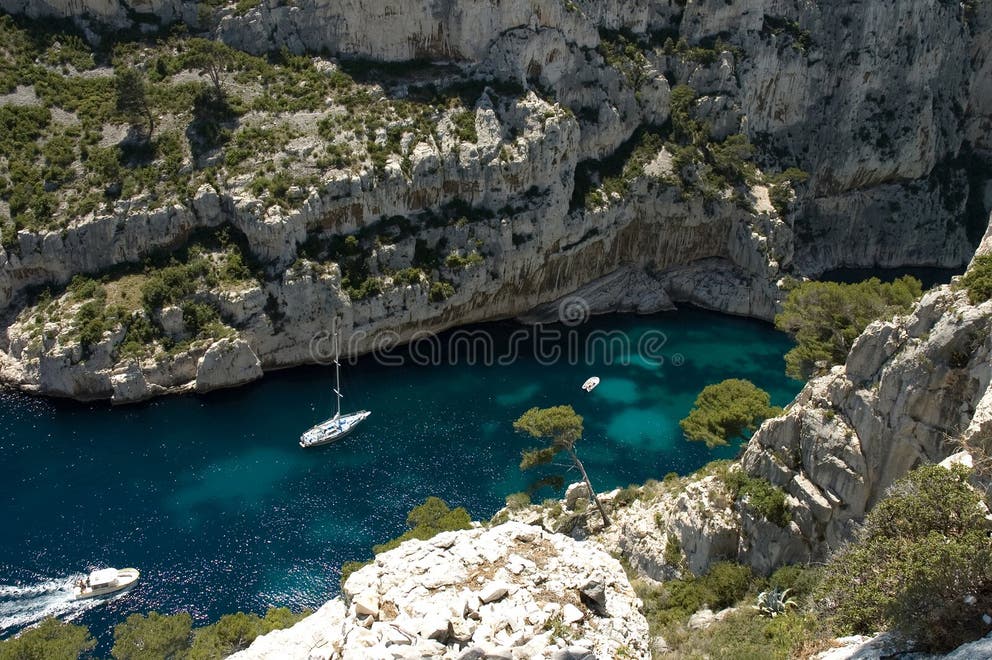 Calanques stock image. Image of blue, cote, boat, turquoise - 170009