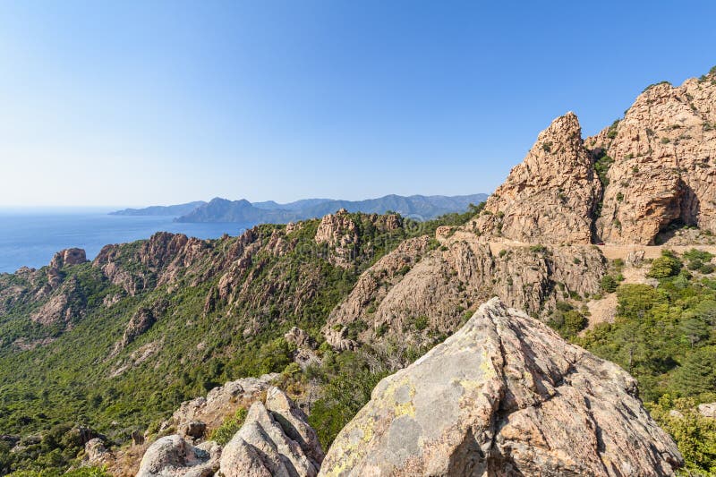 Les Calanche De Piana Bei Sonnenuntergang, Korsika, Frankreich ...