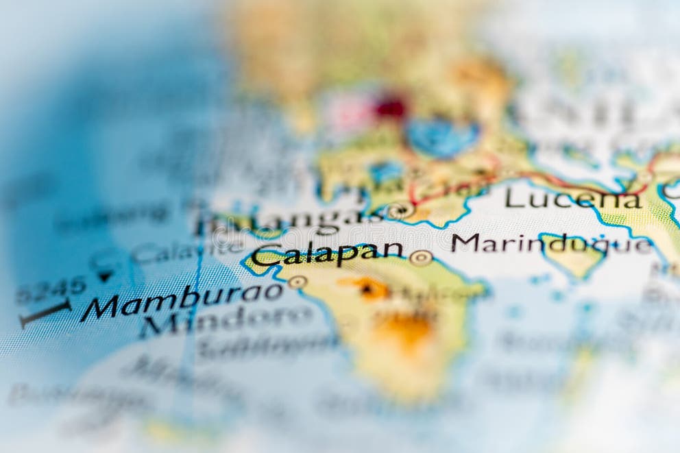 Calapan, Philippines Highlighted on a World Map Stock Photo - Image of ...