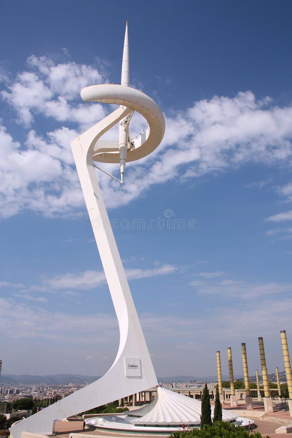 Calatrava Tower, Barcelona editorial stock image. Image of ...