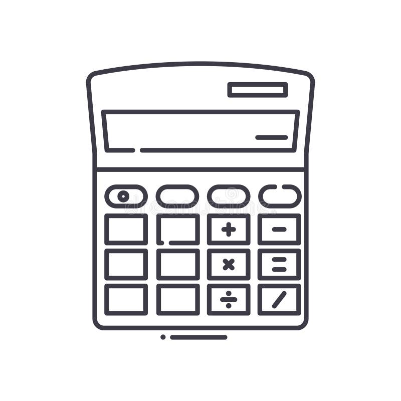 Calc Icon, Black Vector Sign with Editable Strokes, Concept ...