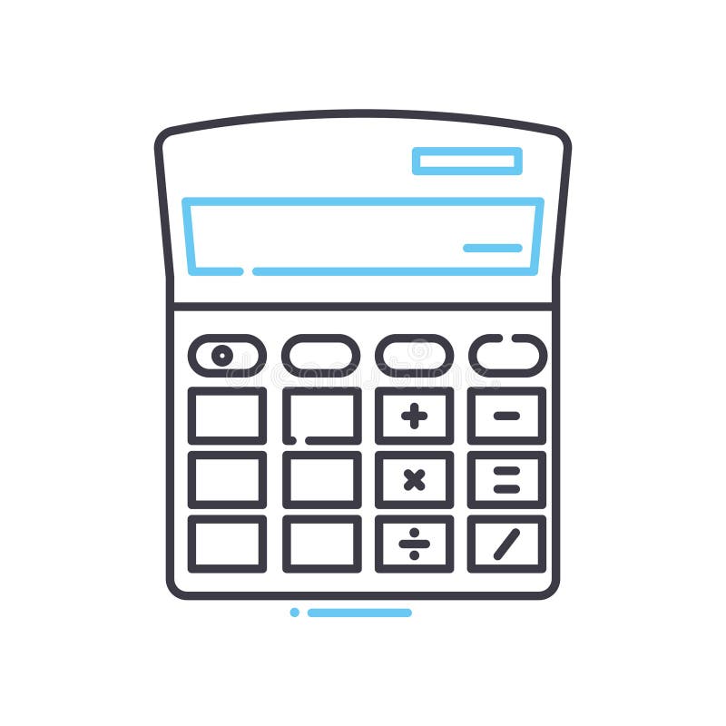 Calc Line Icon, Outline Symbol, Vector Illustration, Concept Sign Stock ...