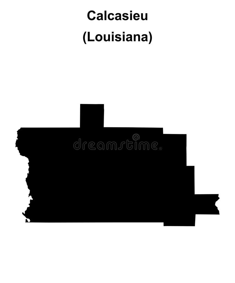 Calcasieu outline map stock vector. Illustration of calcasieu - 361601924