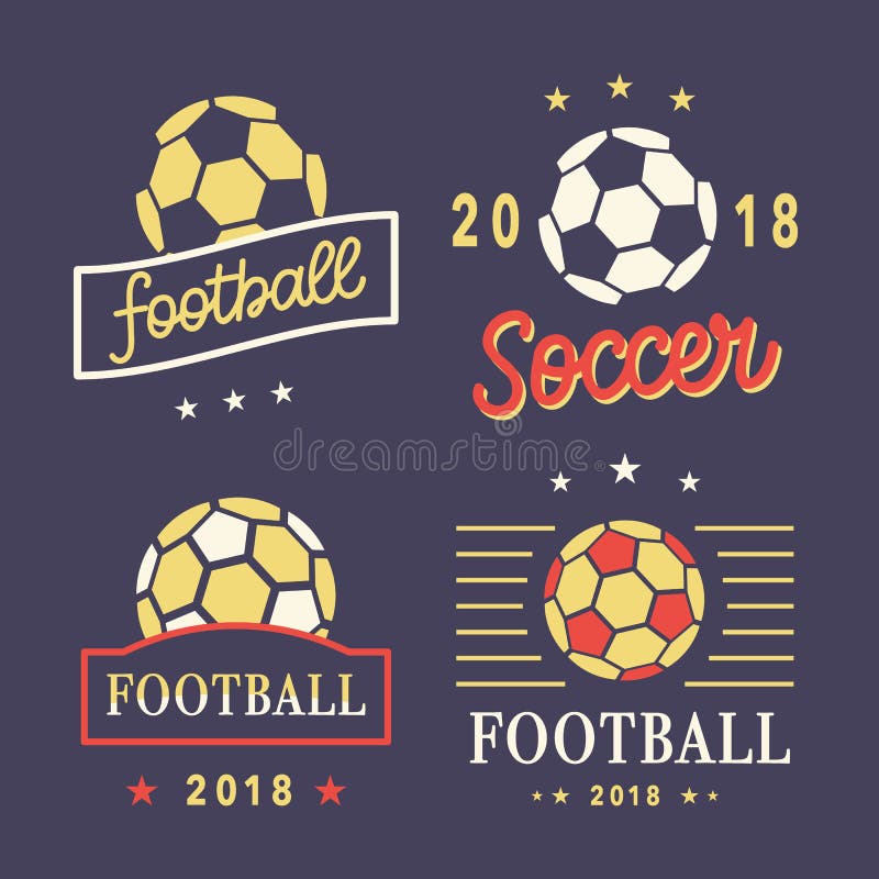 Calcio Logo Template Set Di Vettore Illustrazione Vettoriale ...