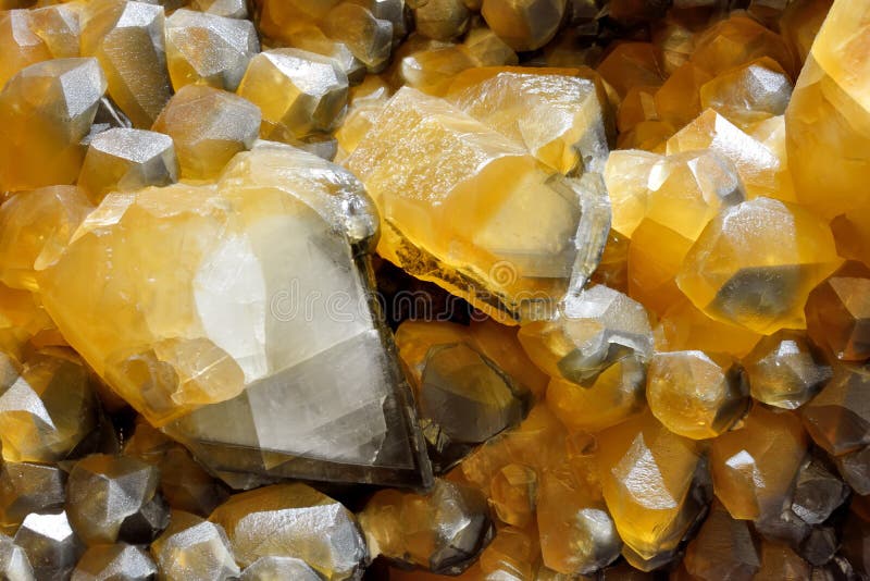 Calcite mine in gold color stock photo. Image of feature - 53413248