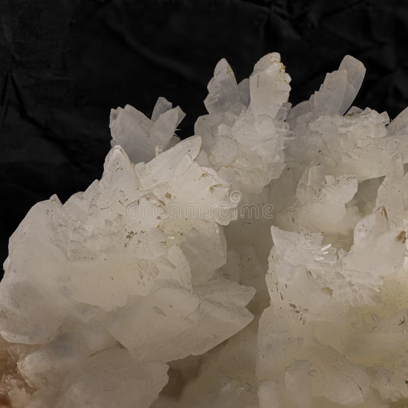 Calcite Mineral Sample on Black Background Stock Photo - Image of cave ...
